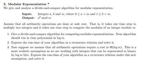 solved modular exponentiation we give and analyse a