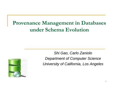 pdf provenance management in databases under schema evolution · provenance under schema