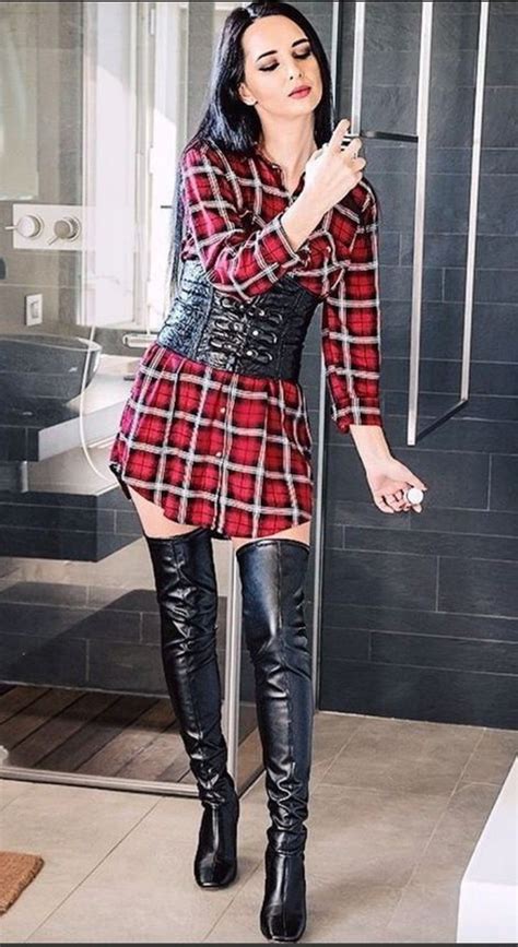 Pin Van Leonardo Op Over The Knee Boots Kniehoge Laarzen Zwarte Laarzen Damesmode