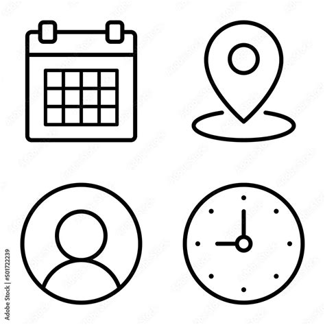 Must Have Flat Icon Set Isolated On White Background Stock Vector Adobe Stock