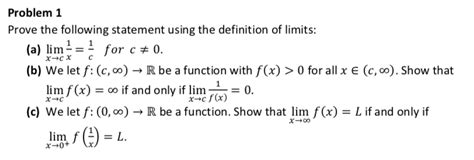 solved prove the following statement using the definition