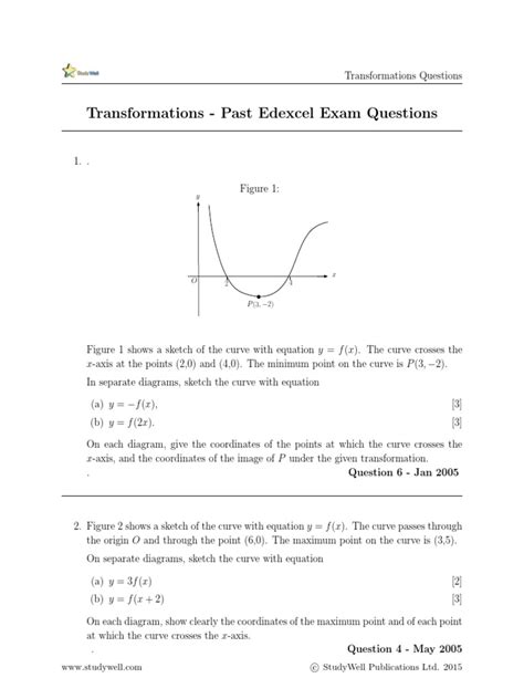 transformations exam questions pdf cartesian coordinate system asymptote