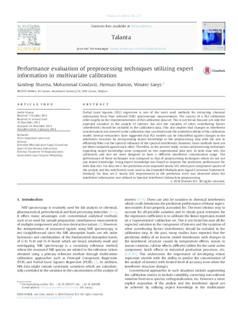 pdf performance evaluation of preprocessing techniques utilizing expert information in