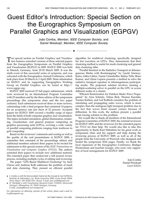 pdf guest editor s introduction special section on the eurographics symposium on parallel