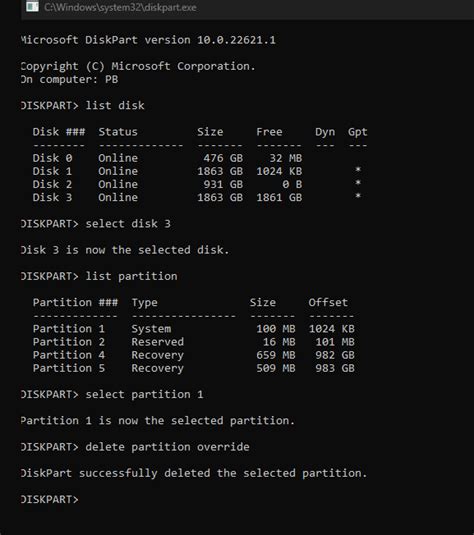 Diskpart Delete Partition Windows