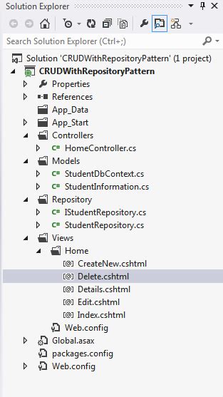 Sumit Kesarwani Crud Operation Using Repository Pattern With Entity Framework In Aspnet Mvc 4