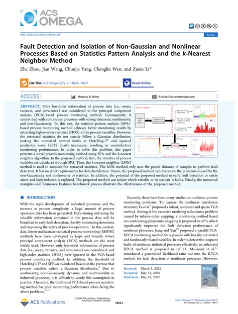 pdf fault detection and isolation of non gaussian and nonlinear processes based on statistics