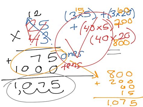 expanded algorithm multi digit multiplication math showme