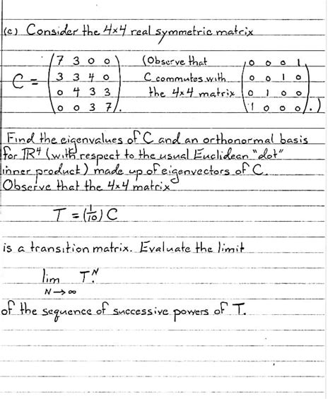 solved ke consider the hx4 real symmetric matrix o observe