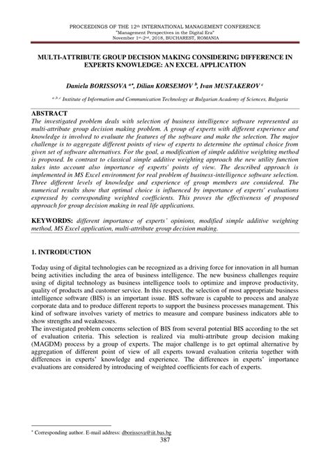 pdf multi attribute group decision making considering difference in experts knowledge an