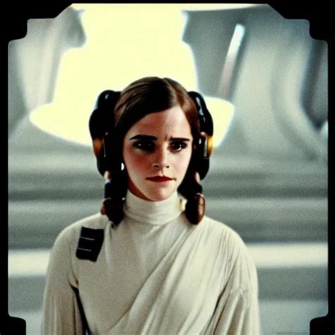 Film Still Of Emma Watson As Princess Leia Organa In Stable Diffusion