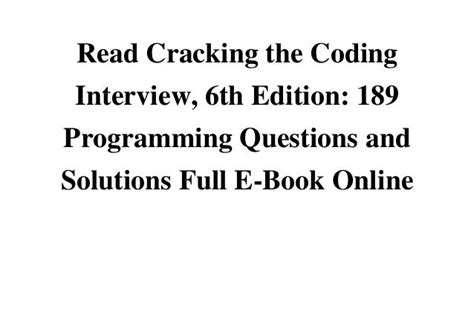read cracking the coding interview 6th edition 189 programming questi…