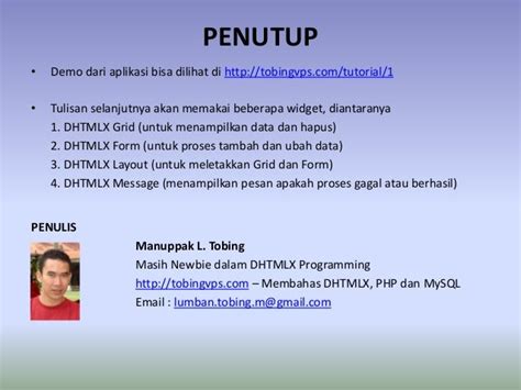belajar pemrograman berbasis web menggunakan dhtmlx php dan mysql