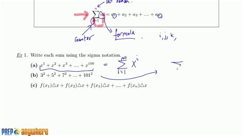 2 ex1 converting sum into sigma notation youtube