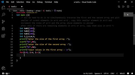 Arrays Test 5 Merge Two Arrays Of Same Size Sorted In Decending Order