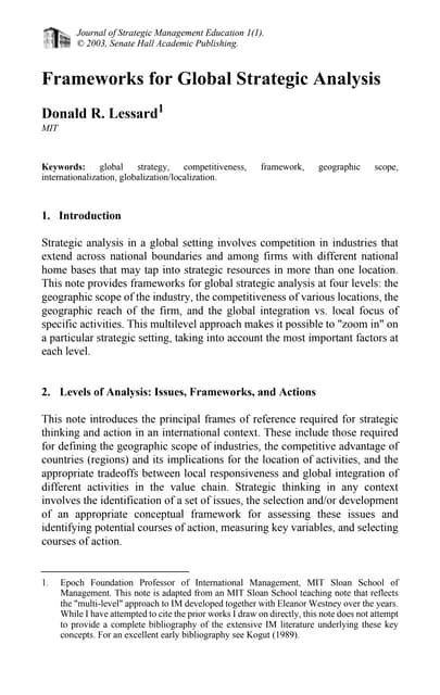 frameworks for global strategic analysis pdf