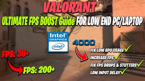ULTIMATE FPS BOOST Guide For Low End PC Laptop VALORANT Intel HD