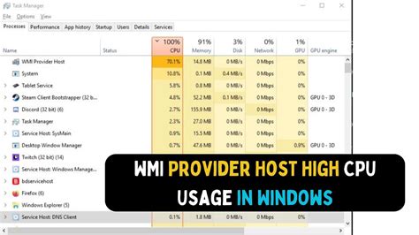 How To Fix Wmi Provider Host High Cpu Usage In Windows Youtube