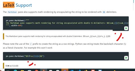 markdown reference guide does not render latex · issue 5132 · holoviz panel · github