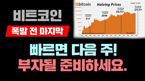 비트코인폭발 전 마지막빠르면 다음 주 부자될 준비하세요 비트코인호재 비트코인급등 비트코인시세 비트코인유의 비트코인코인