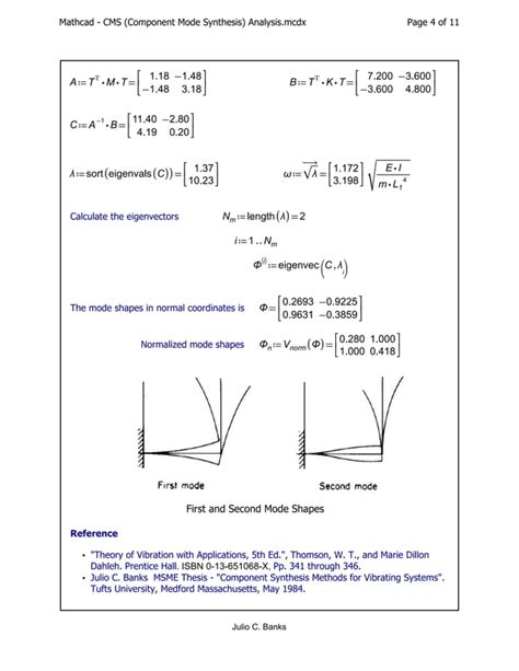 mathcad cms component mode synthesis analysis pdf