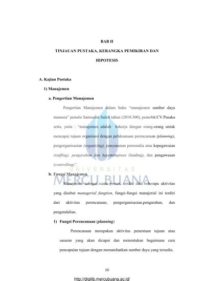 BAB II TINJAUAN PUSTAKA KERANGKA PEMIKIRAN DAN HIPOTESIS