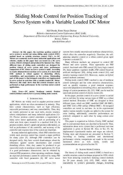 pdf sliding mode control for position tracking of servo system with a variable loaded dc motor