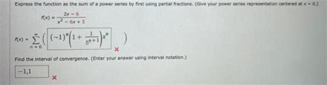 solved express the function as the sum of a power series by