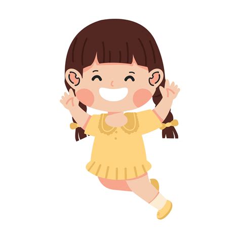 Kid Girl Happy Jumping High In Air 20574122 Vector Art At Vecteezy