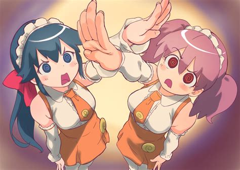 Safebooru 2girls Azumaya Koyuki Bare Shoulders Blue Eyes Blue Hair Blush Breasts Collared