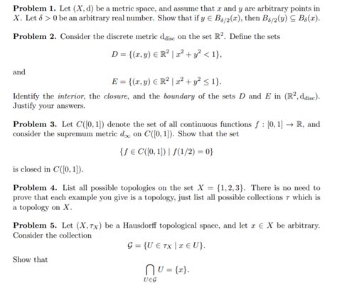 solved problem 1 let x d be a metric space and assume