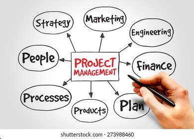 Project Management Mind Map Business Concept Foto Stok 273988460