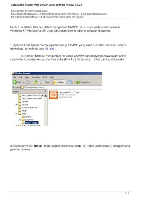 pdf berikut ini adalah tahapan dalam menginstall xampp cara