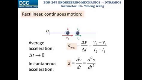 dynamics lecture 03 particle kinematics rectilinear continuous motion part 2 youtube