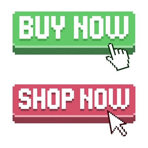 Premium Vector Buy Now Shop Now Button Pixel Art With Pixel Mouse