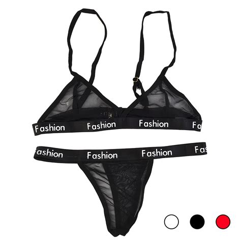 Women Sexy Lingerie Mesh See Through Micro Bikini Thong Bathing Suit Swimsuit Shopee Malaysia