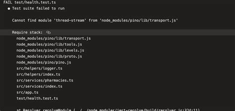 cannot find module thread stream from node modules pino lib transport js · issue 1422