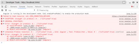 node js angular2 nodejs got an error net err connection refused when run onthe localhost