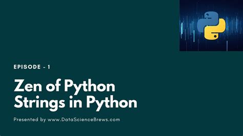 strings in python and zen of python youtube