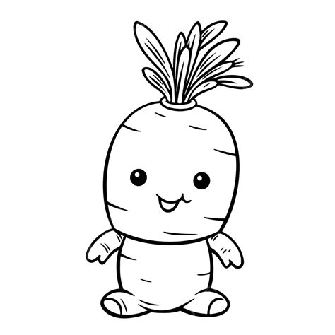 귀여운 작은 Squishy 야채 색칠 페이지 개요 스케치 드로잉 벡터 귀여운 당근 그림 귀여운 당근 개요 귀여운 당근 스케치 Png 일러스트 및 벡터 에 대한 무료