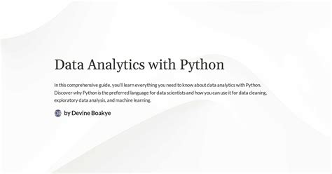 Data Analytics With Python