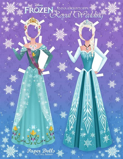 Clothes For Elsa For Anna And Kristoffs Wedding Frozen Paper Dolls Disney Paper Dolls Disney