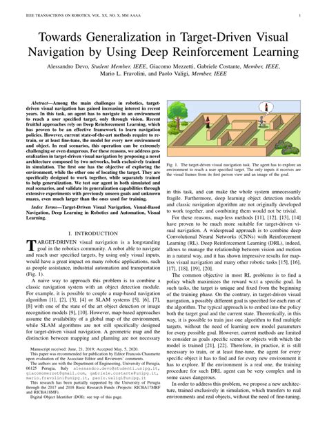 pdf towards generalization in target driven visual navigation by using deep reinforcement learning