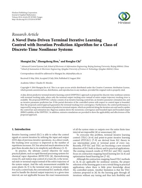 pdf a novel data driven terminal iterative learning control with iteration prediction
