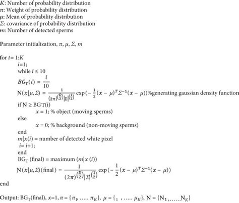 pseudocode of modified gaussian mixture model download scientific diagram