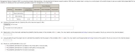 Solved Management Decision Systems MDS Is A Consulting Chegg