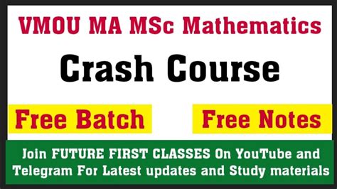 vmou msc maths classes ll vmou ma msc mathematics crash course ll vmou msc ll future first