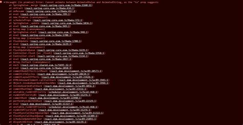 uncaught in promise error cannot animate between animatedvalue and animatedstring as the to