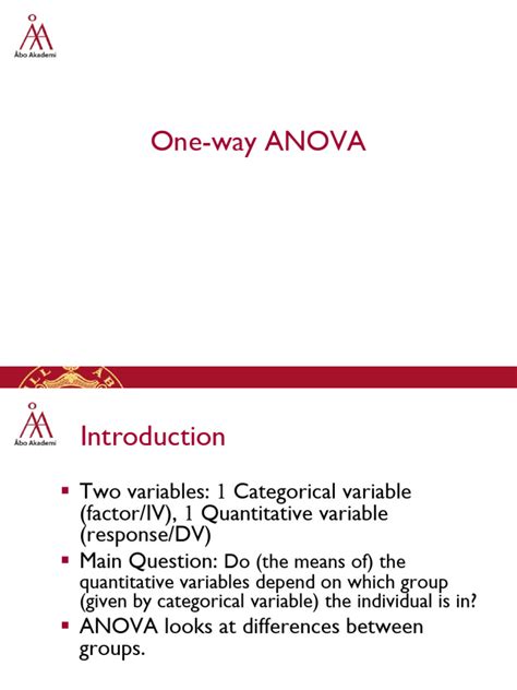 one way anova pdf analysis of variance p value