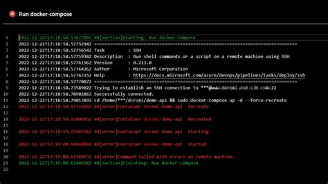 Azure DevOps SSH Release Pipeline Task And Docker Compose STDERR